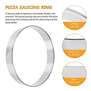 Stainless Steel Muffin Rings Tart Pastry Rings Molds Non Stick Pizza Cutter Rings Egg Pancake Rings Metal Baking Tools Pie Crust Shield for Cakes Desserts Dough Silver 10in