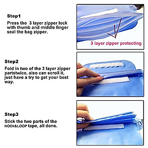 MELOP Waterproof Pouch Bag with Adjustable Shackle Strap Protect Phone and Items Dry and Clean from Water Submersion When Rainning Boating Swimming Kayaking Fishing Water Parks - Blue