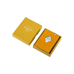 EXENTRI Leather Trifold Wallet - RFID Blocking w/Stainless Steel Locking Clip