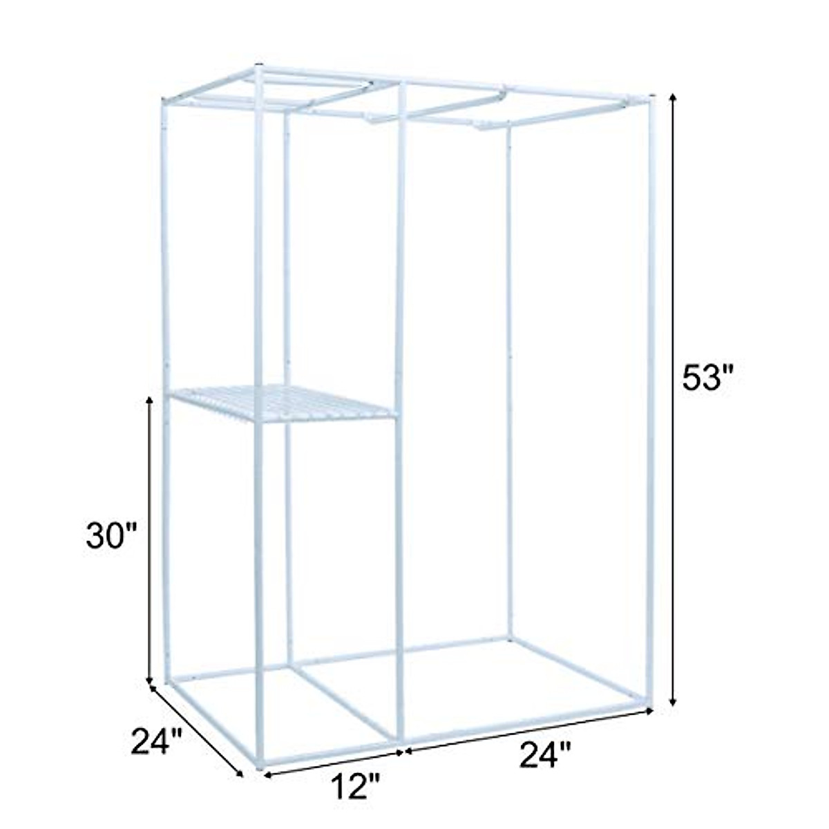 Hongruilite 36''x24''x53'' 2-in-1 Grow Tent Room w/Waterproof Floor Tray + Grow Light Hangers + Digital Hygrometer + 60mm Bonsai Shears + 24 Hour Timer + Trellis Netting Indoor Plant Grow Tent Kit