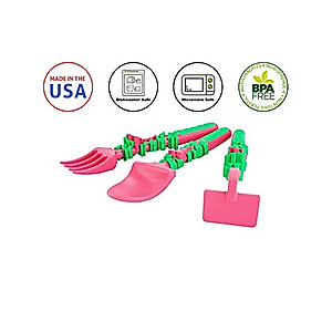 Constructive Eating - Toddler Utensils Made in USA - Garden Silverware for Toddlers - Garden Utensils for Kids - Toddler Utensils 2 Year Old - Toddler Silverware - Constructive Eats