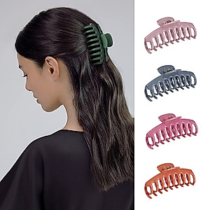 12 Pack Hair Claw Clips Large 4.3 Inch Hair Clips Stylish Barrettes in 12 Colors for Women