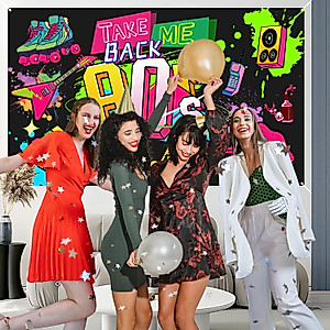 5x3ft 80s 90s Party Decorations, 80s Theme Party Backdrop for Photography Graffiti Wall Decor, Back to The 80s Retro Hanging Background for Birthday Party (80s)