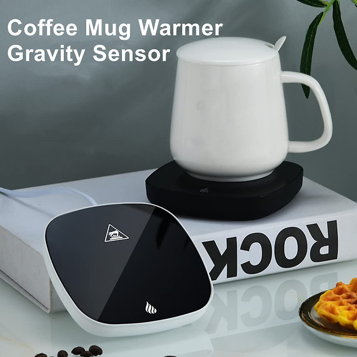 Viyee Oline, Coffee Mug Warmer,Smart Coffee Warmers for Office Desk, Gravity Sensor Mug Warmer Black