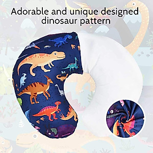 Dinosaur Baby Car Seat Canopy and Nursing Pillow Cover 2 Pack Set for Boys and Girls