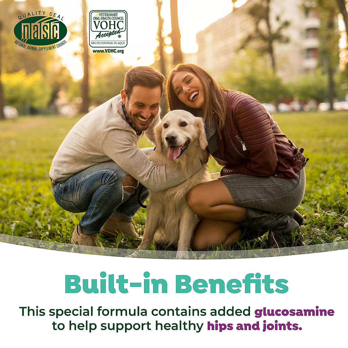 TropiClean Fresh Breath Plus Glucosamine for Hips & Joints | Dog Breath Water Additive | Dental Care | Dog Breath Freshener | Simple Pet Teeth Cleaning | Made in USA | 33.8 oz