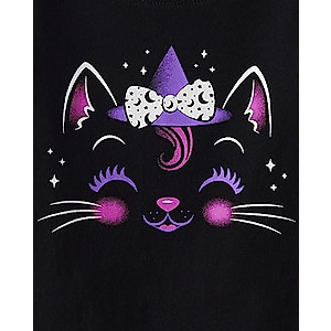 The Children's Place,and Toddler Halloween Short Sleeve Graphic T-Shirt,Black,2T