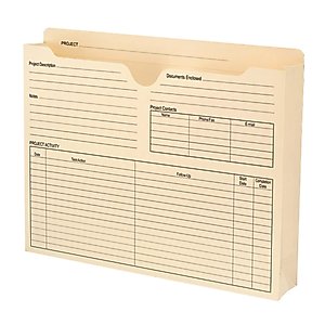 Smead Project File Jacket, Reinforced Straight-Cut Tab, Preprinted Front, Back and Tab, 2" Expansion, Letter Size, Manila, 50 per Box (75622) (Pack of 1)