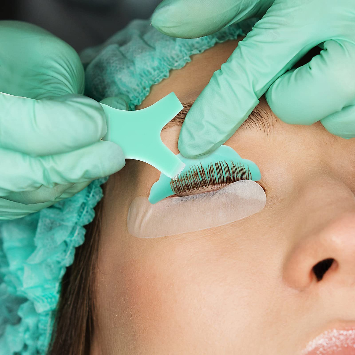 44 Piece Lash Lift Rods,Silicone Eyelash Perming Curler Makeup Tools,5 Sizes S/M/M1/M2/L,Reusable Lash Lifting Pads (Green)