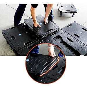 Platform Truck Heavy Platform Truck Pp Platform Hand Truck Load 300lbs Folding Push Cart Aluminum Moving Dolly Cart Portable Flatbed Cart Reliable