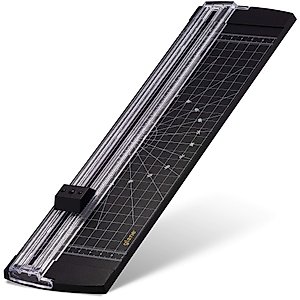 Glone 12 inch Paper Trimmer, A4 Size Paper Cutter with Automatic Security Safeguard for Coupon, Craft Paper and Photos (Black)
