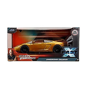 Fast & Furious Fast X 1:24 Gold Lamborghini Gallardo Die-Cast Car, Toys for Kids and Adults
