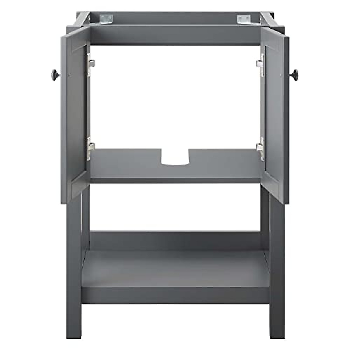 Modway Steam Soft-Close Doors Modern Wood Bathroom Vanity Cabinet in Gray