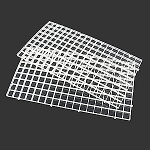 RLECS 2pcs 30cm x 15cm Plastic Grid Divider Tray Egg Crate Louvre Aquarium Fish Tank Bottom Isolation, White