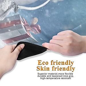 GOODOLD Christmas Snowman Yoga Mat, 71 x 26 Inch Non-slip Yoga Mats Folding Travel Exercise Mat Indoor Outdoor Gym Pilates with Storage Bag for Women Men