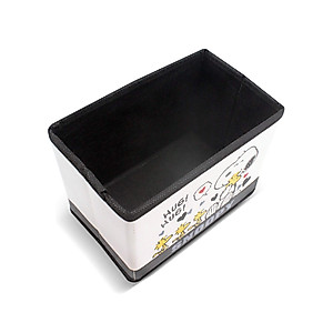 Finex White Dog PU Leather Collapsible Foldable Storage Organizer Box for Table Desk Office Accessories Pencil Pen Remote Contol Holder - Random