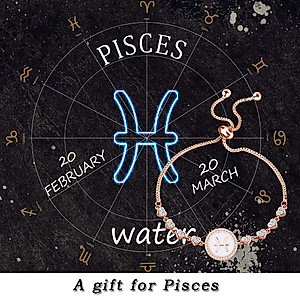 TGBJE Zodiac Constellation Bracelet Zodiac Sign Gift Horoscope Gift Birthday Gifts for Women (Pisces Bracelet)