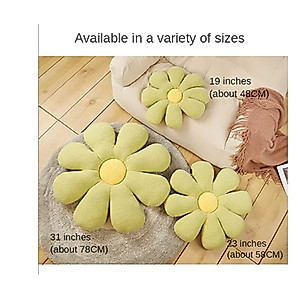 Uewidiod Office Chair Cushion Petal Pillow Student Home seat Thick Cushion Tatami futon Cushion (48cm/19inch, White 3)