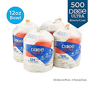 Dixie Ultra 12 oz. Heavy-Weight Paper Bowls by GP PRO (Georgia-Pacific), Pathways, SXB12WS (CASE), 500 Count (125 Bowls Per Pack, 4 Packs Per Case)