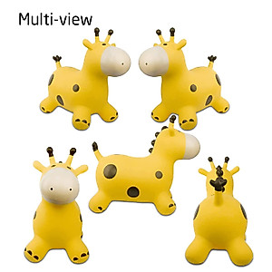 gloexeolg Bouncy Horse Inflatable Kids Ride on Toy Birthday Gifts for Toddlers Girls and Boys 1 of Set(Yellow Giraffe)
