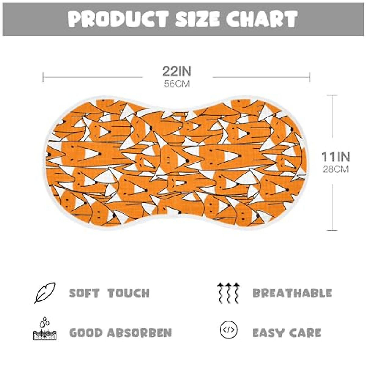 vvfelixl Muslin Burp Cloths Foxes Big Family Baby Washcloths for Baby Girl Boys 2 Pack Orange
