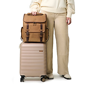 VELEZ Top Grain Leather Backpack for Men - 15 Inch Laptop Bag - Brown Designer Bookbag - Archaeology Vintage Travel Rucksack - Casual Daypack for Women