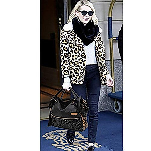 Cayla Women Leopard Print Shoulder Bag Totobag Large Hobo Purse with Tassel (Leopard Print)