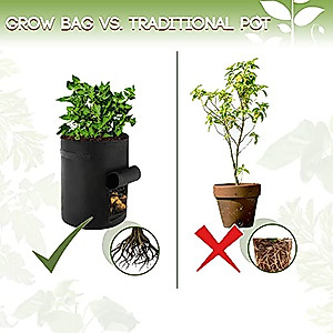 PIC N PAC GROWERS Potato Grow Bags 10 Gallon with Flap Window -Portable Garden Bags to Grow Vegetables & Fruit - Our Grow Bags are Made from a 300g Sturdy, Thick Non-Woven Fabric - 3 Pack