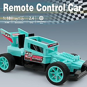 EXBONZAI RC Cars Remote Control Car 2.4G RC Drift Car 1/18 RC Buggy All Terrain RTR 4WD Birthday Gift Ideas for 3-12 Year Old Boys and Adults (Blue)