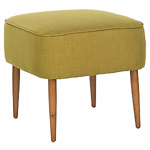 Safavieh Mercer Collection Clara Mid-Century Modern Green Retro Linen Ottoman