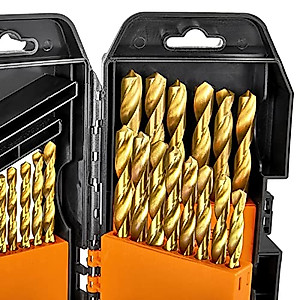 Titanium Nitride High Speed Steel Drill Bit Set 29 Piece