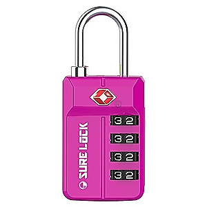 TSA Approved Travel Luggage Locks, Open Alert Combination Lock for School Office & Gym Locker,Toolbox, Pelican Case,Easy Read Dials- 1, 2 & 4 Pack (1, Pink 1 Pack)