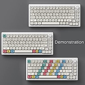 Akko Cream Keycaps Set with MDA Profile Double-Shot Keycap, 282 Keys with 4 Different Groups of Novelty Keys for ISO-UK & ANSI Layout, Compatible with Major-Sizes Mechanical Keyboards