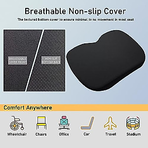 Found Notice 3D Gel Seat Cushion，Cooling & Soft & Breathable，for Office Chairs, Car Seat Cushion for Long Sitting, Wheelchair Pads for Tailbone Pressure Relief Butt & Back Pain, Purple/Black