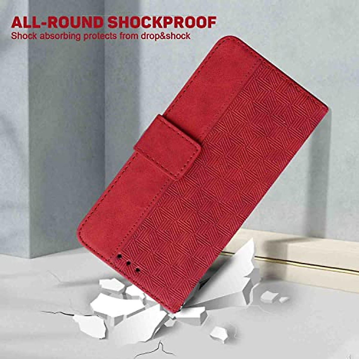 Fansipro Phone Cover Wallet Folio Case for Sony Xperia 1 III, Premium PU Leather Slim Fit Cover for Xperia 1 III, 2 Card Slots, Comfortable to Carry, Red