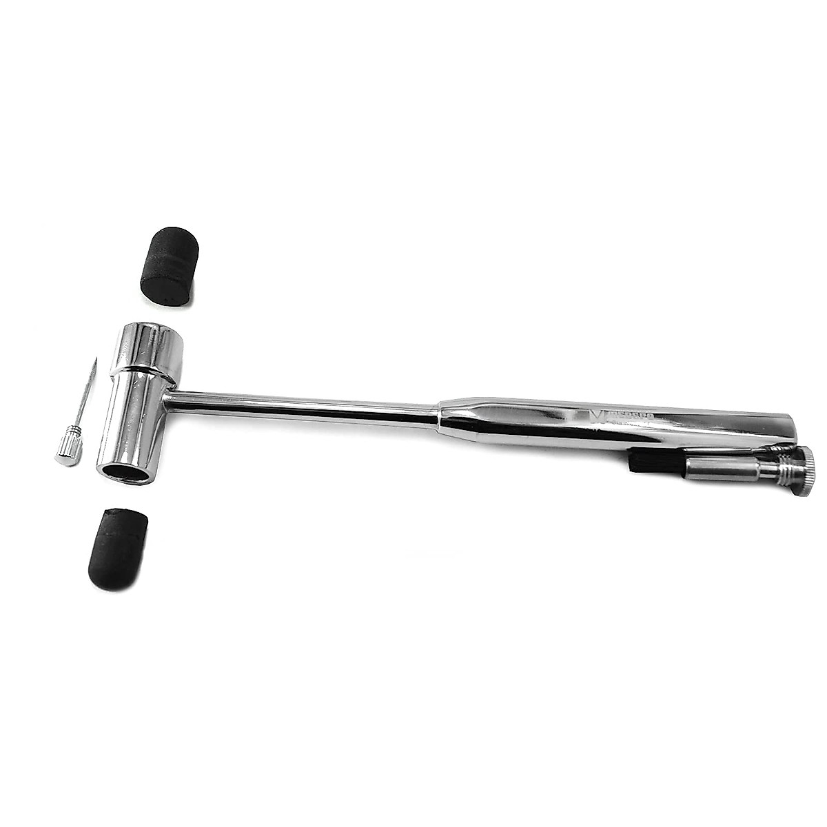 MEDSPO Professional Medical Reflex Hammer | Neurological Diagnostic | Surgical Taylor Percussion | Rubber Head | Neurological Neuro Instruments Tools (Reflex Hammer with Pin Brush)
