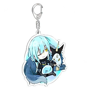 P1PSZ Tempest Rimuru Mask with 2PC Slime Rimuru Keychain for That Time I Got Reincarnated as a Slime Cosplay Costume (A)