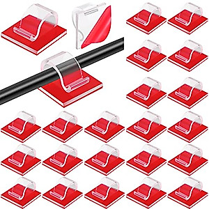 240 Pcs Cable Clips Adhesive Lights Clips Outdoor Wall Cord Clips with Adhesive Tapes Cord Organizer R Shape Cable Clips TV Wire Clips for Office Car Home Light Electric Wires (Clear, Large)
