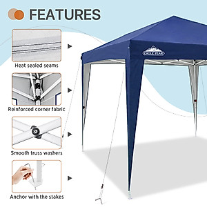 EAGLE PEAK Straight Leg Canopy (10' x 10' Sun Shelter, Dark Blue)