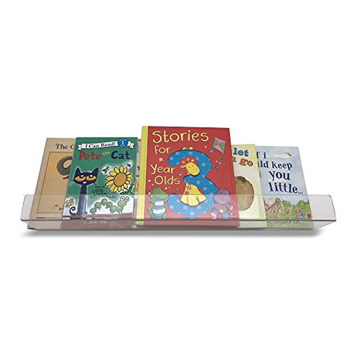 24" Clear Acrylic floating shelf, Wall Mounted Nursery Kids Bookshelf, Invisible Spice Rack, Set of 1 pc