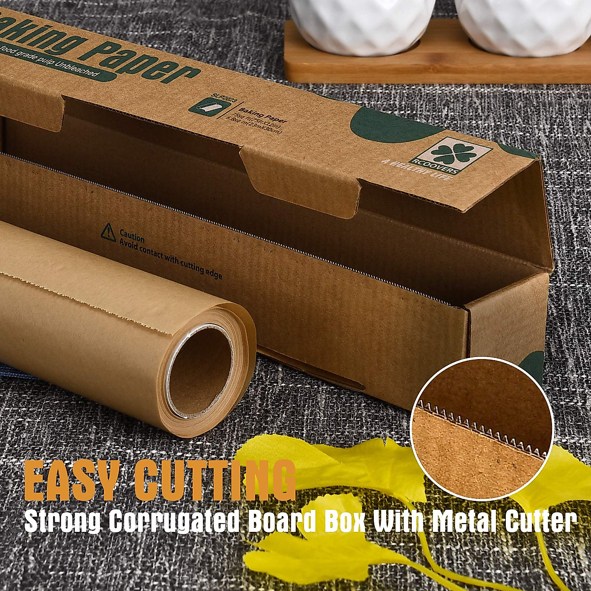 Rcoovers Cooking Paper Parchment Paper Roll (Unbleached 75FT) Non-stick Baking Paper Roll Perfectly Useful and Comfortable for Baking Cookies izzas And Microwave Ovens Size: 12in X 75ft