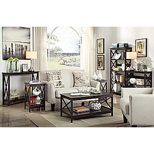 Convenience Concepts Oxford End Table with Shelves, Espresso