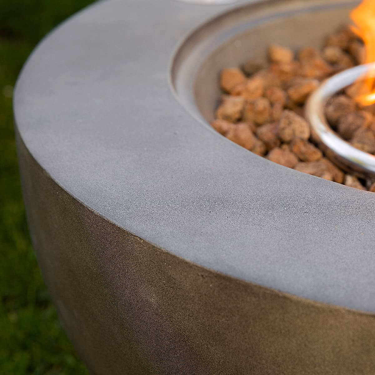 Barton 40,000 BTU Concrete Outdoor Gas Fire Pit Propane Firepit Lava Rocks and PVC Cover, 27.5 Inch Round Fitpit