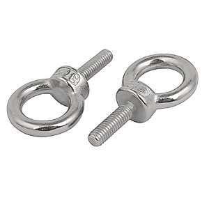 uxcell Lifting Eye Bolt M6 x 20mm Male Thread 304 Stainless Steel for Hanging, Pack of 5