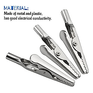 WMYCONGCONG 100 PCS Metal Alligator Clips 52mm Electrical Test Clamps (100 Pcs no cap)