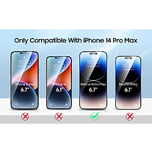 BENKS [2 Pack] Privacy Screen Protector Compatible for iPhone 14 Pro Max (2022),9H Hardness Anti Spy Tempered Glass Upgrade[Dust-Proof][Scratch Resistant][Case Friendly][Bubble Free][New Version]