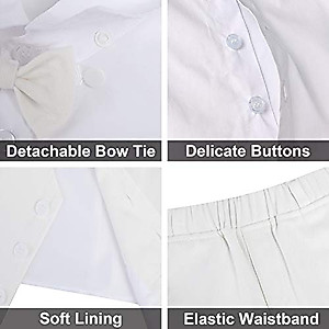 A&J DESIGN Baptism Outfits for Boys Christening Wedding Formal Dedication Blessing Ivory Suit with Newsboy Hat 3-4T