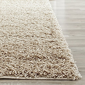 SAFAVIEH Athens Shag Collection 9' x 12' Beige SGA119G Non-Shedding Living Room Bedroom Dining Room Entryway Plush 1.5-inch Thick Area Rug
