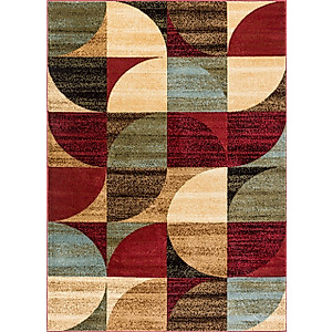 Well Woven Barclay Collection Bowery Art Deco Ivory 4x5 Area Rug - for Entryways, Small Bedrooms, Living Rooms