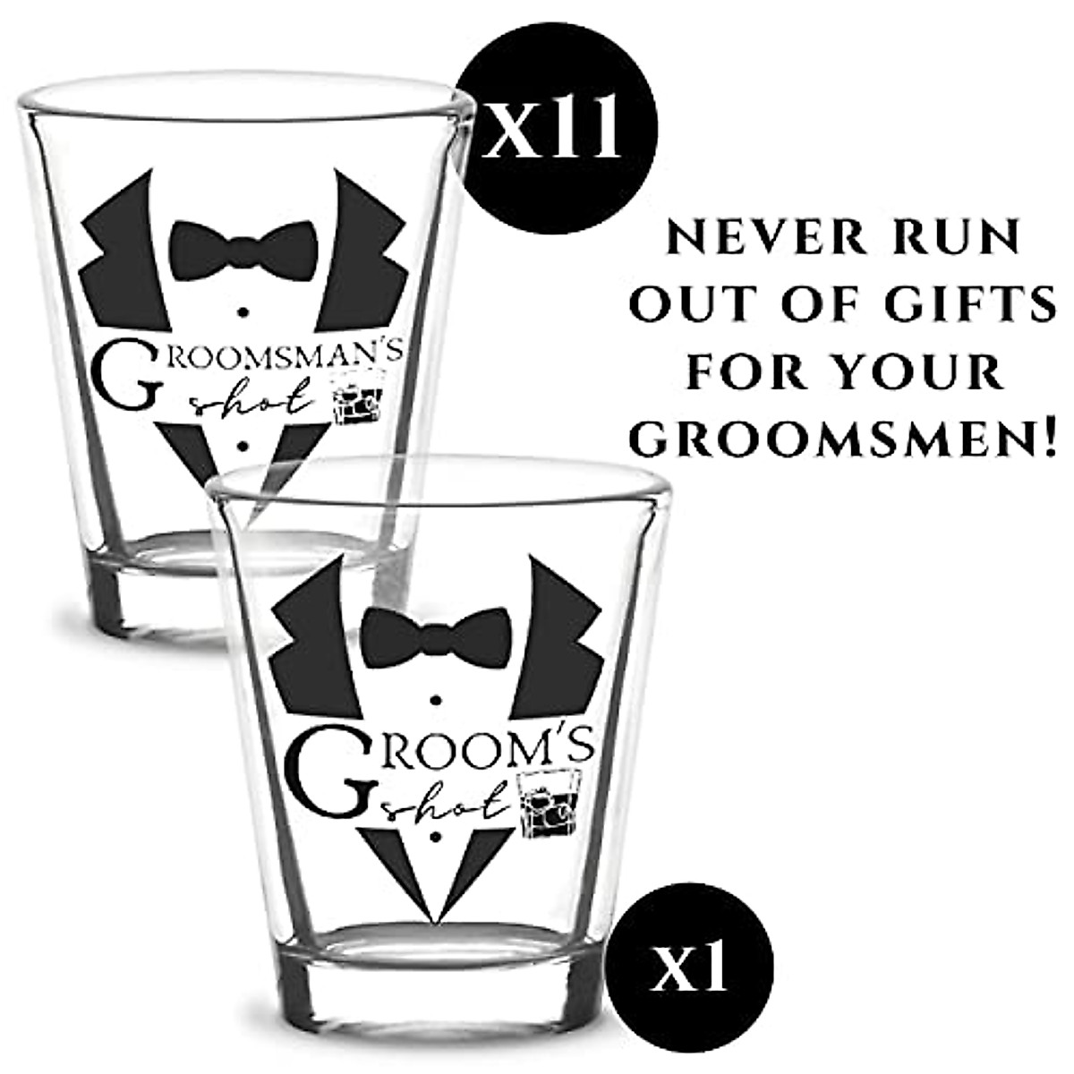 12 Groomsmen Shot Glasses - 11 Groomsman Shot Glasses 1 Groom Shot Glass, Wedding Shot Glasses Groomsmen Proposal Gift, 14 Will You Be My Groomsmen Cards -10 Groomsmen 2 Best Man 2 Ring Bearer